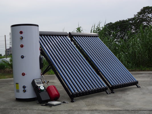 heat pipe split solar water heater system with double coil